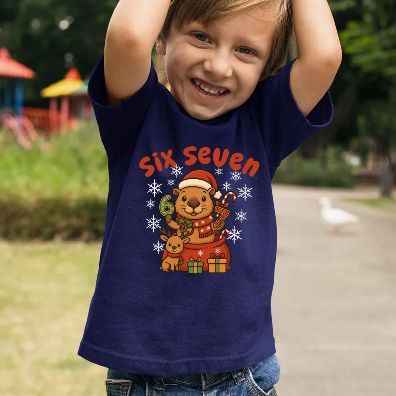 Six seven 67 - Italian Brainrot - Vánoční kapybara - dětské tričko s ...