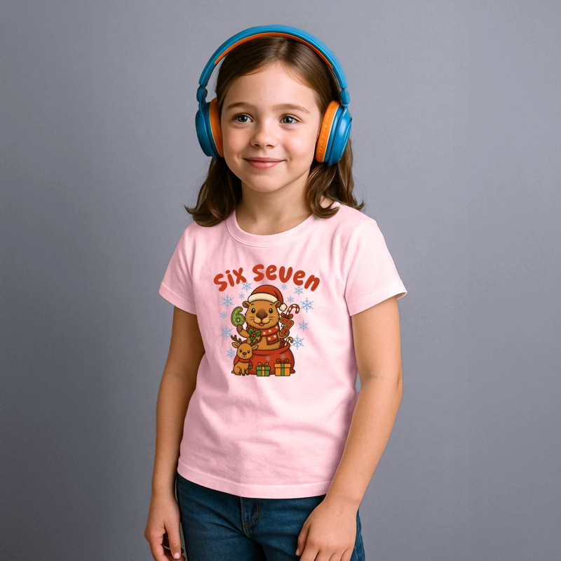 Six seven 67 - Italian Brainrot - Vánoční kapybara - dětské tričko s ...